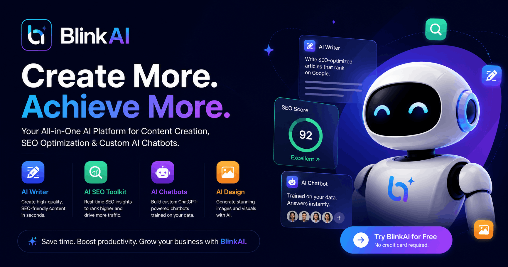 BlinkAI – AI Content Generator: Text, Image, Video, Voice & Code